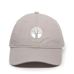 dsgn by dna tree of life baseball cap embroidered cotton adjustable dad hat light grey