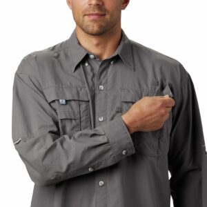 Columbia Men's Pfg Bahama Ii Long Sleeve Shirt, City Grey, Large