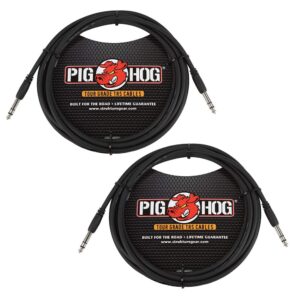 pig hog ptrs10 high performance 1/4" trs instrument cable, 10 feet (2-pack)