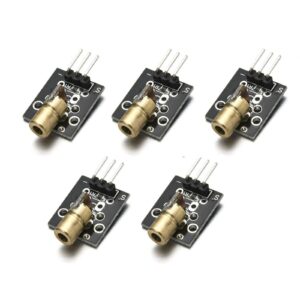 devmo 5pcs 5v sensor module board compatible with ar-duino avr pic ky-008 laser transmitter wave length 650 nm