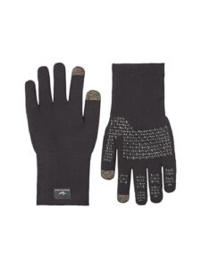 sealskinz unisex waterproof all weather ultra grip knitted glove, black, medium