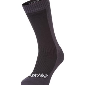 SEALSKINZ Unisex Waterproof Cold Weather Mid Length Sock, Black/Grey, X-Large