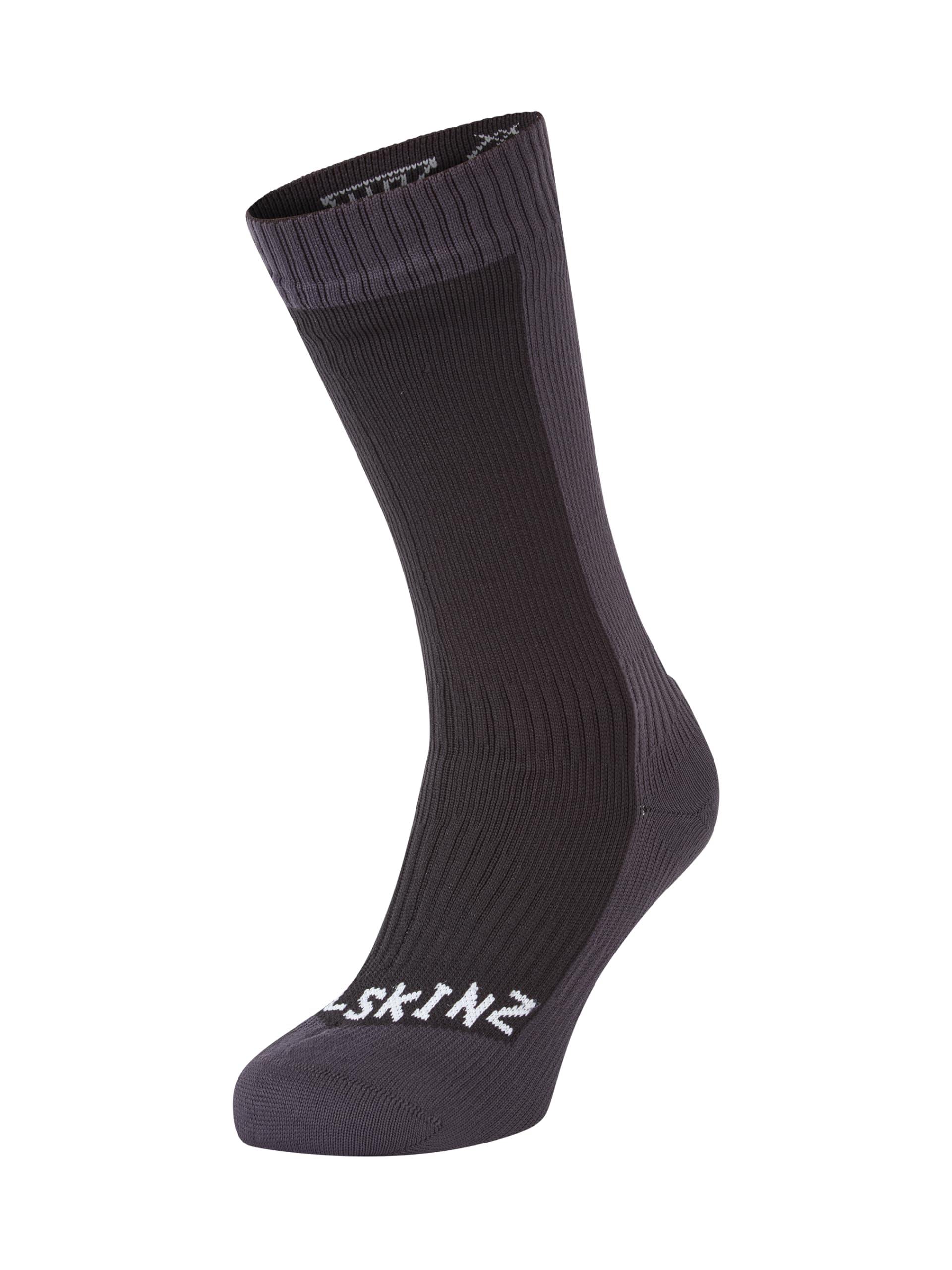 SEALSKINZ Unisex Waterproof Cold Weather Mid Length Sock, Black/Grey, X-Large