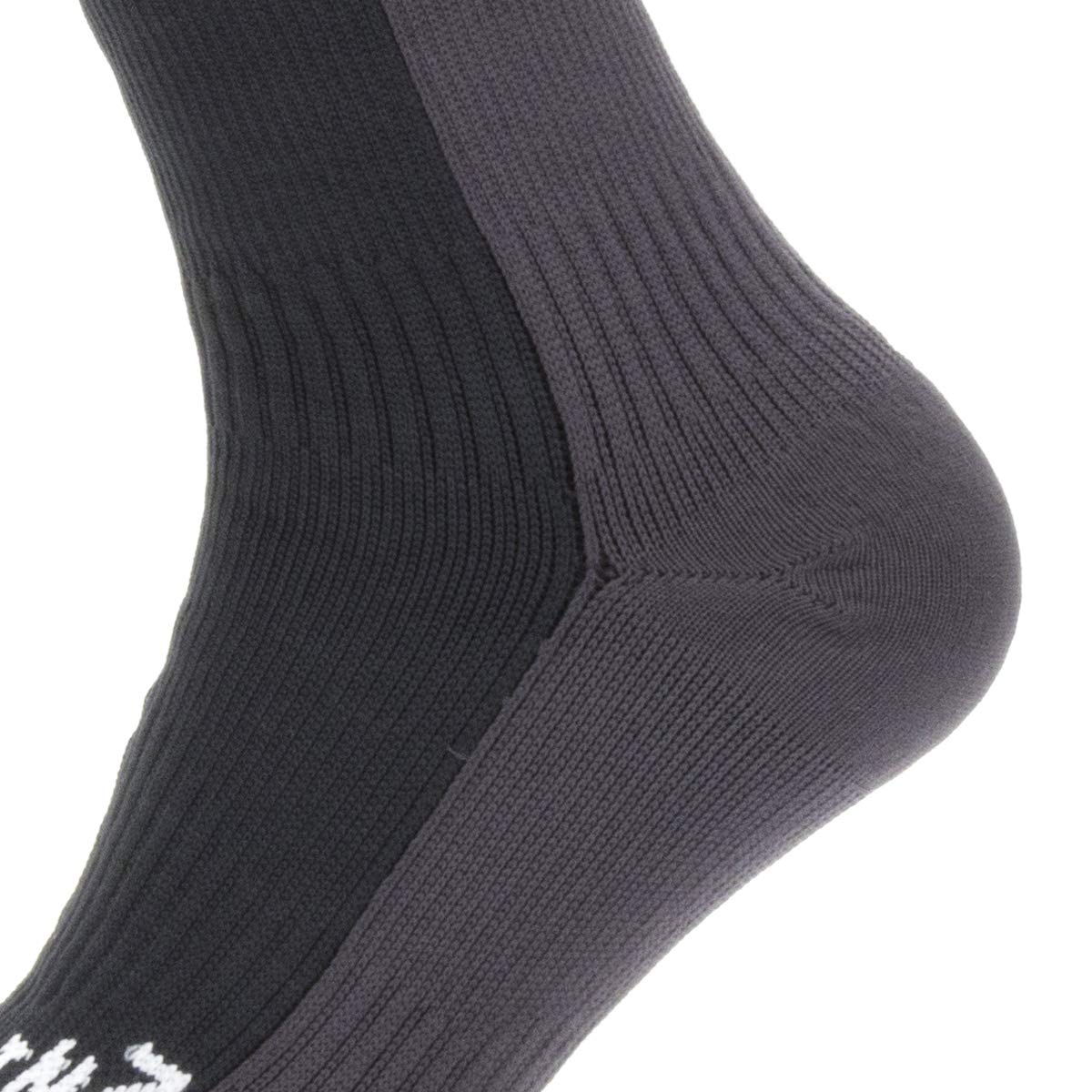 SEALSKINZ Unisex Waterproof Cold Weather Mid Length Sock, Black/Grey, X-Large