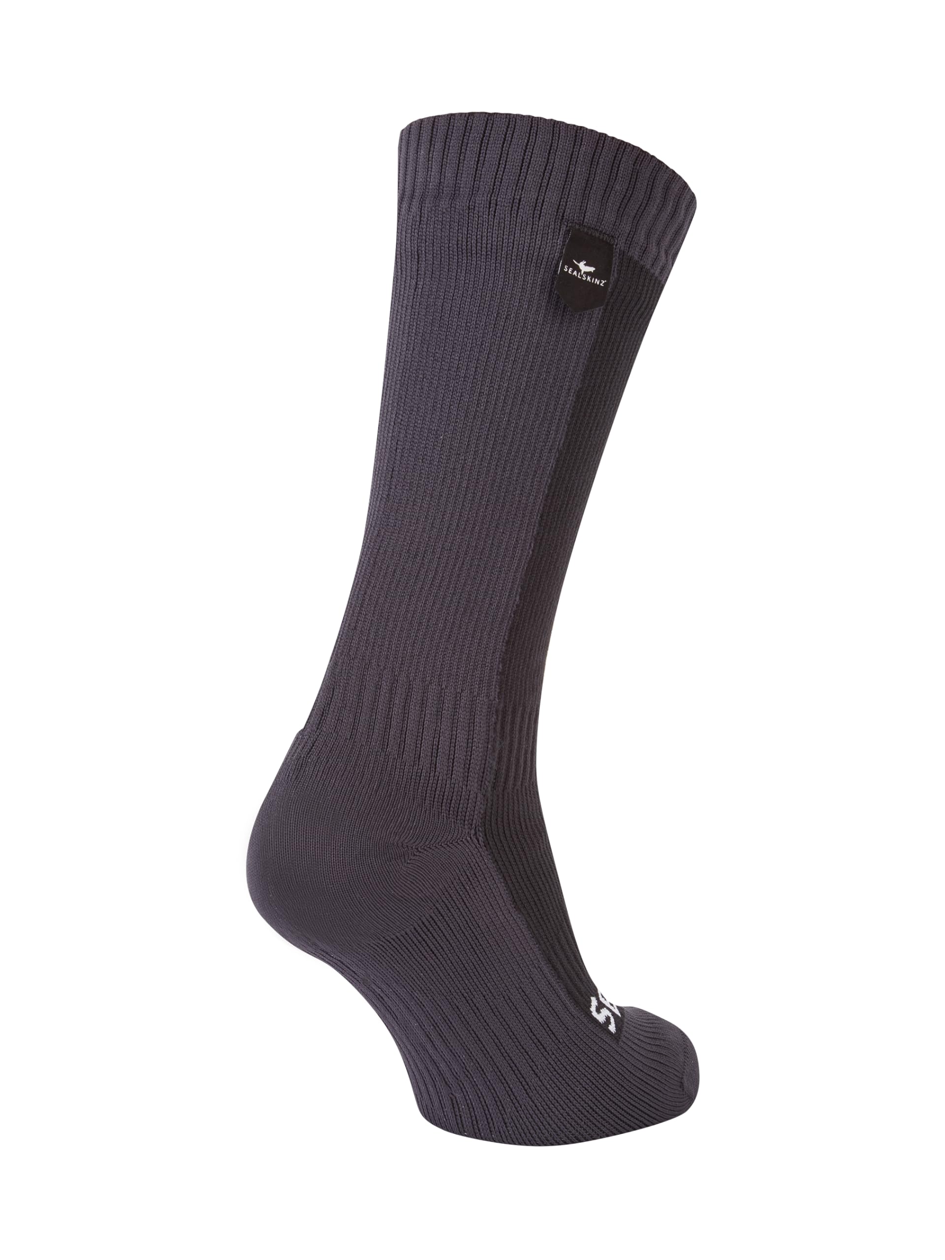 SEALSKINZ Unisex Waterproof Cold Weather Mid Length Sock, Black/Grey, X-Large