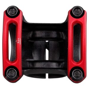 spank split 35 enduro trail shotpeen anodized bicycle stem, universal fit, cycling stem, mountain bike stem, bar clamp, shotpeen anodized stem, cnc-optimised (35mm, red)