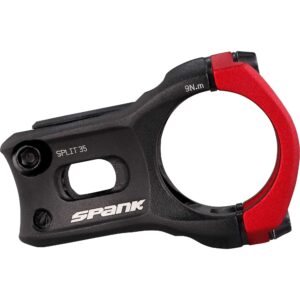 Spank Split 35 Enduro Trail Shotpeen Anodized Bicycle Stem, Universal Fit, Cycling Stem, Mountain Bike Stem, Bar Clamp, Shotpeen Anodized Stem, CNC-optimised (35mm, Red)