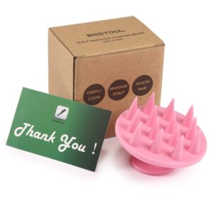 BESTOOL Hair Scalp Massager Shampoo Brush with Soft Silicone Bristle, Scalp Scrubber Exfoliating for Women, Men Dandruff Treatment, Hair Growth and Stress Release (Pink)