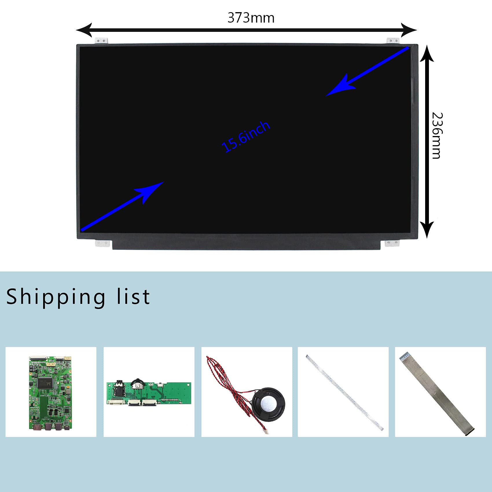 VSDISPLAY 15.6" 15.6 inch 1920x1080 IPS LCD NV156FHM-T10 (with a Build-in Touch Screen) Work with HD-MI Type-C Controller Board (HDR Board)