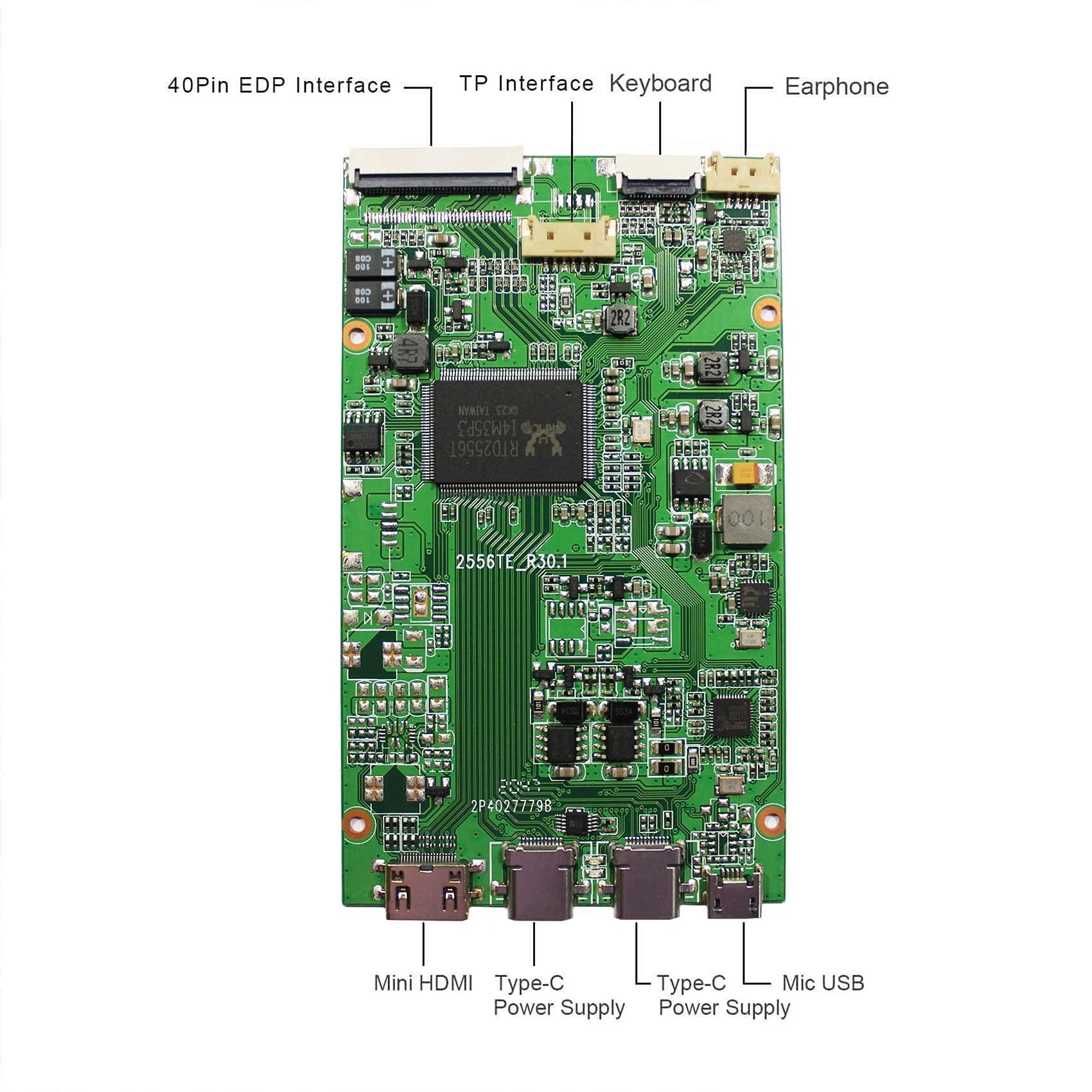 VSDISPLAY 15.6" 15.6 inch 1920x1080 IPS LCD NV156FHM-T10 (with a Build-in Touch Screen) Work with HD-MI Type-C Controller Board (HDR Board)