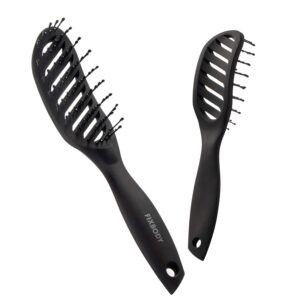 FIXBODY Curved Vent Hair Brush for Blow Drying, Styling and Solon, Detangling Hair Brush for Short Thick Tangles Hair, Both Men and Women, Black