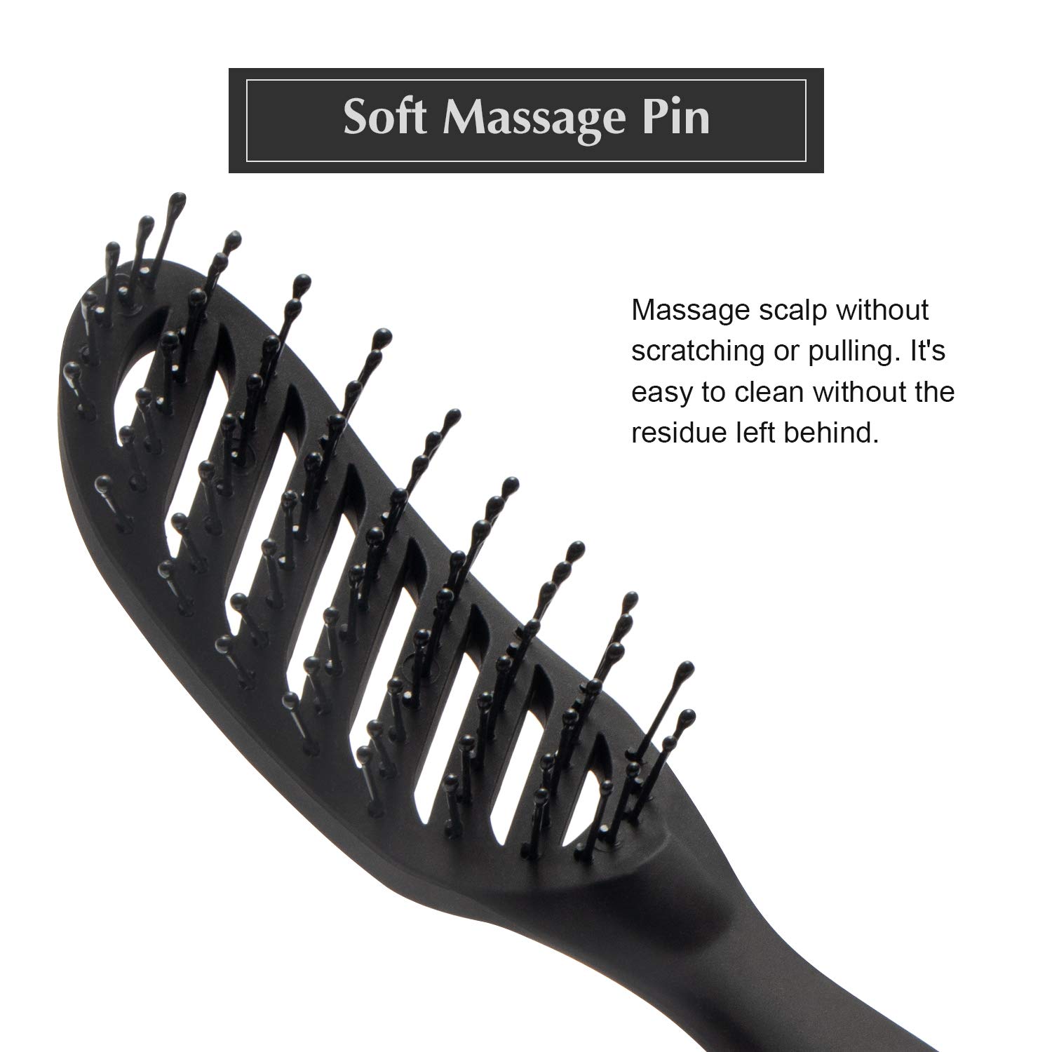 FIXBODY Curved Vent Hair Brush for Blow Drying, Styling and Solon, Detangling Hair Brush for Short Thick Tangles Hair, Both Men and Women, Black