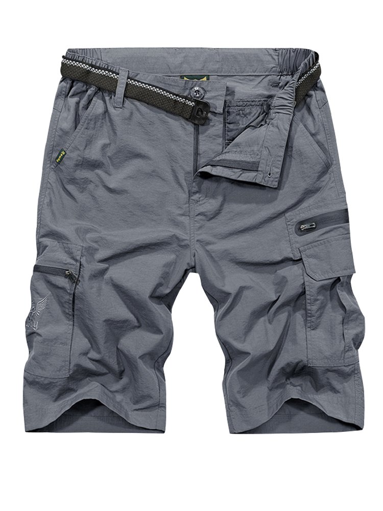 linlon Mens Hiking Shorts Outdoor Casual Lightweight Quick Dry Shorts Tactical Shorts Hiking Cargo Shorts, Grey,30