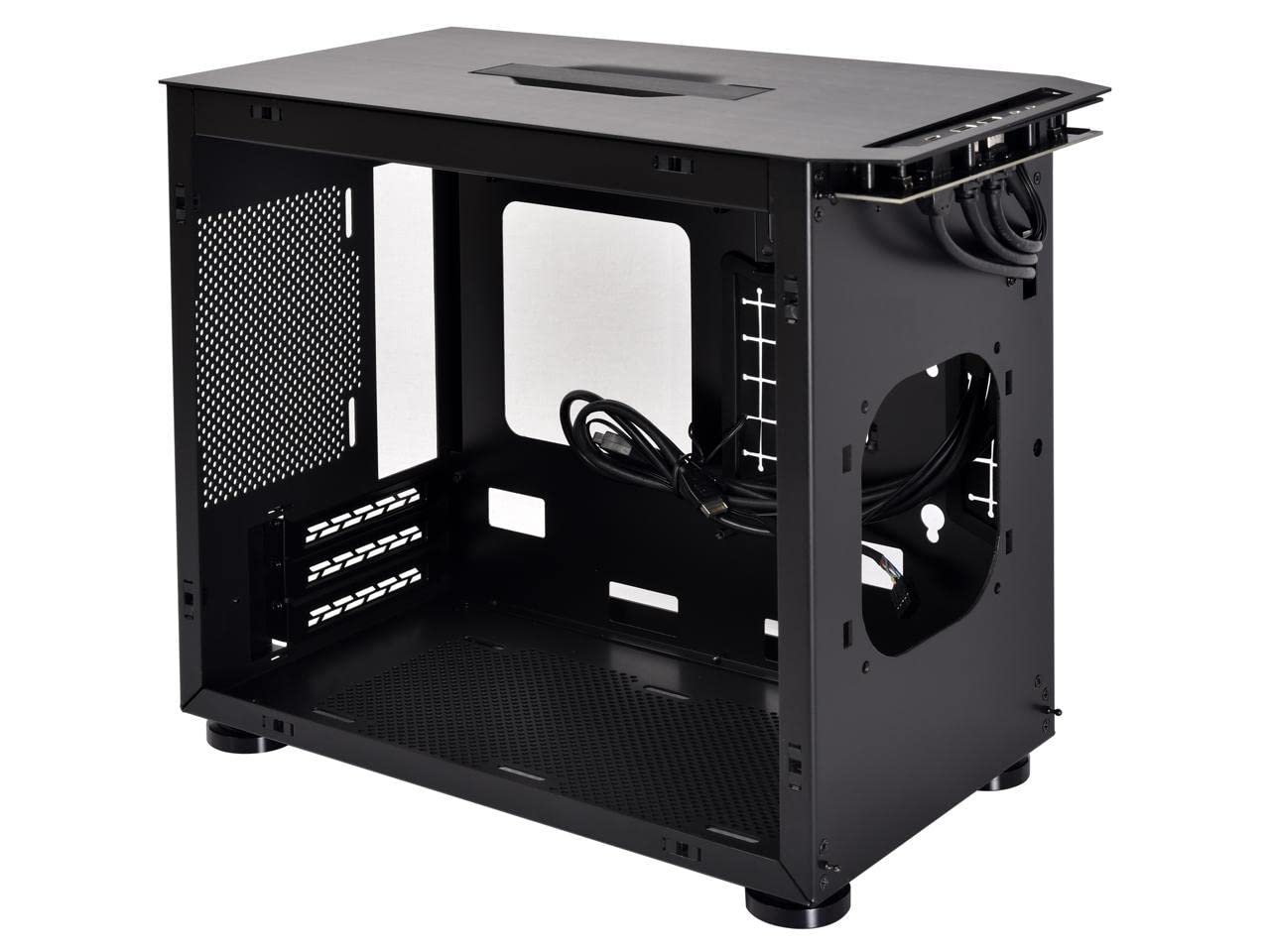 LIAN LI TU150 Aluminium Tempered Glass ITX case -Black Color -TU150WX, Case Only