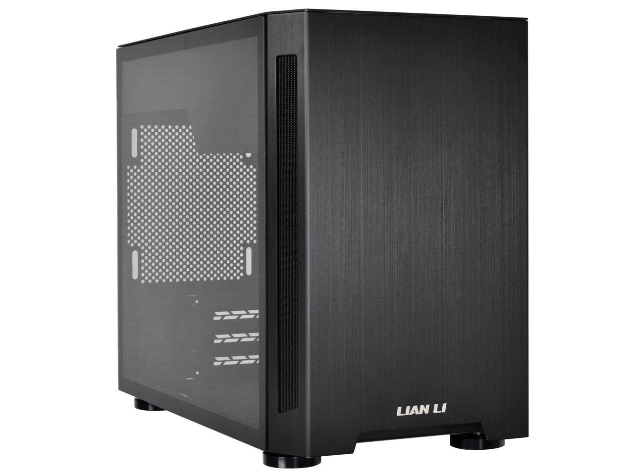 LIAN LI TU150 Aluminium Tempered Glass ITX case -Black Color -TU150WX, Case Only