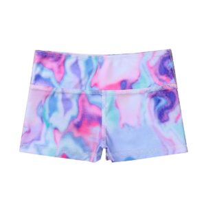 Alvivi Kids' Girls' Boy Cut Ballet Dance Booty Shorts Gym Sports Yoga Cycling Running Shorts Hot Pants (6, Tie-Dye Colorful)