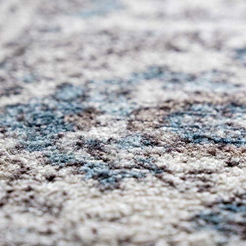 Maples Rugs Distressed Tapestry Vintage Non Slip Runner Rug For Hallway Entry Way Floor Carpet [Made in USA], 2'6 x 10, Neutral