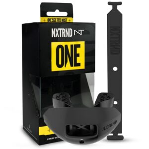 nxtrnd one football mouth guard, strap included, fits adult & youth (black)