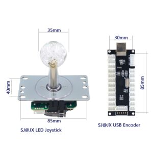 SJ@JX Arcade Game LED DIY Kit Mechanical Keyboard Switch Arcade LED Button LED Joystick Controller Zero Delay USB Encoder for PC MAME Retropie JAMMA