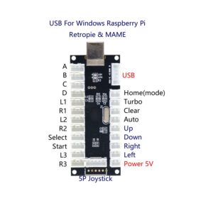 SJ@JX Arcade Game LED DIY Kit Mechanical Keyboard Switch Arcade LED Button LED Joystick Controller Zero Delay USB Encoder for PC MAME Retropie JAMMA