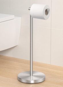 kes toilet paper holder stand sus 304 stainless steel rustproof pedestal lavatory tissue roll holder floor stand modern brushed finish, bph283s1-2