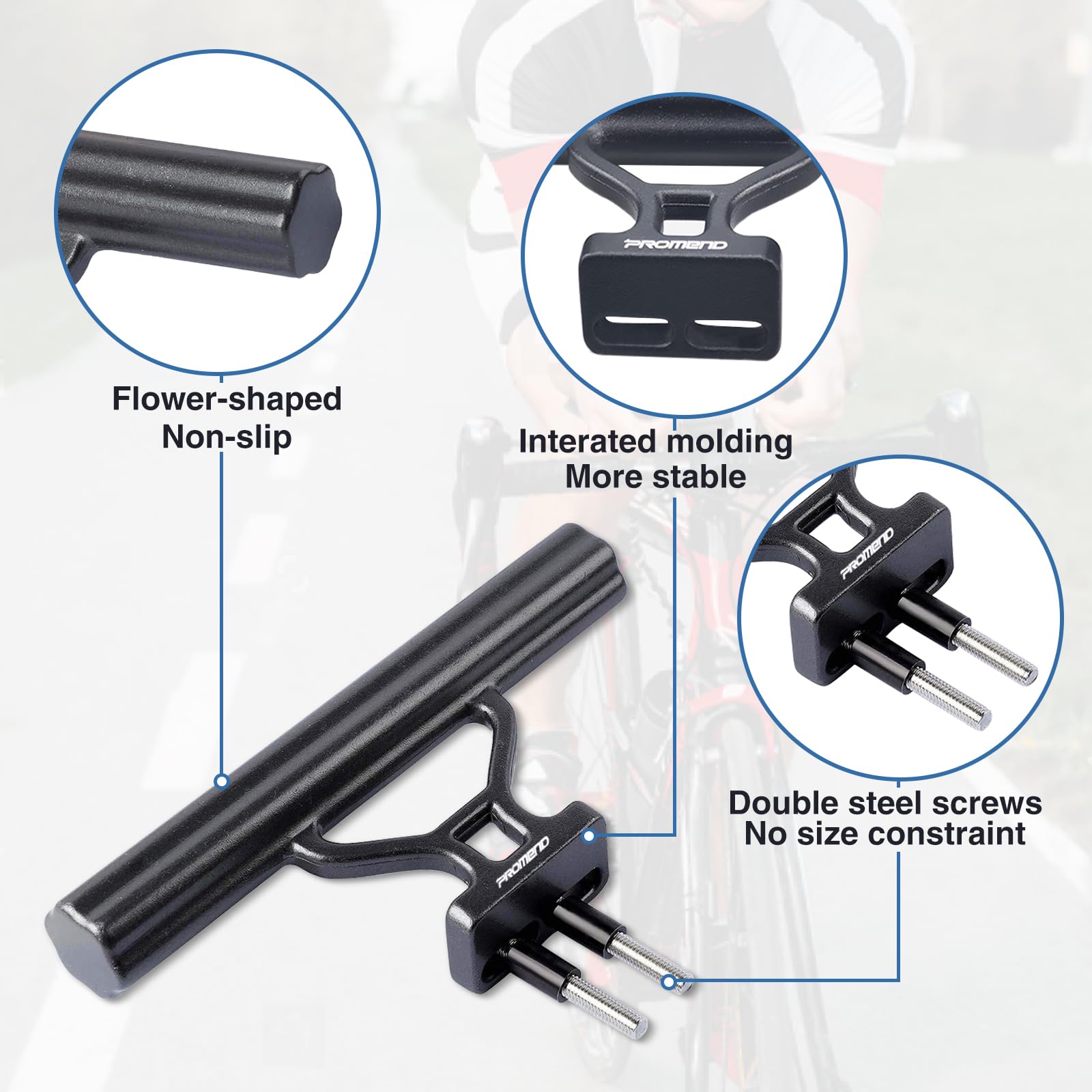 ZUKKA Bike Handlebar Extender Double Handlebar Extension Bracket Integrated Molding Aluminum Alloy - Double Screw Fixations Bicycle Space Extension Mount