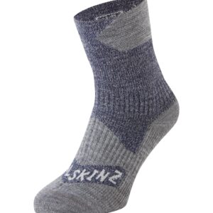 SEALSKINZ Womens Length Bircham Waterproof All Weather Ankle Sock, Navy Blue/Grey Marl, Medium US