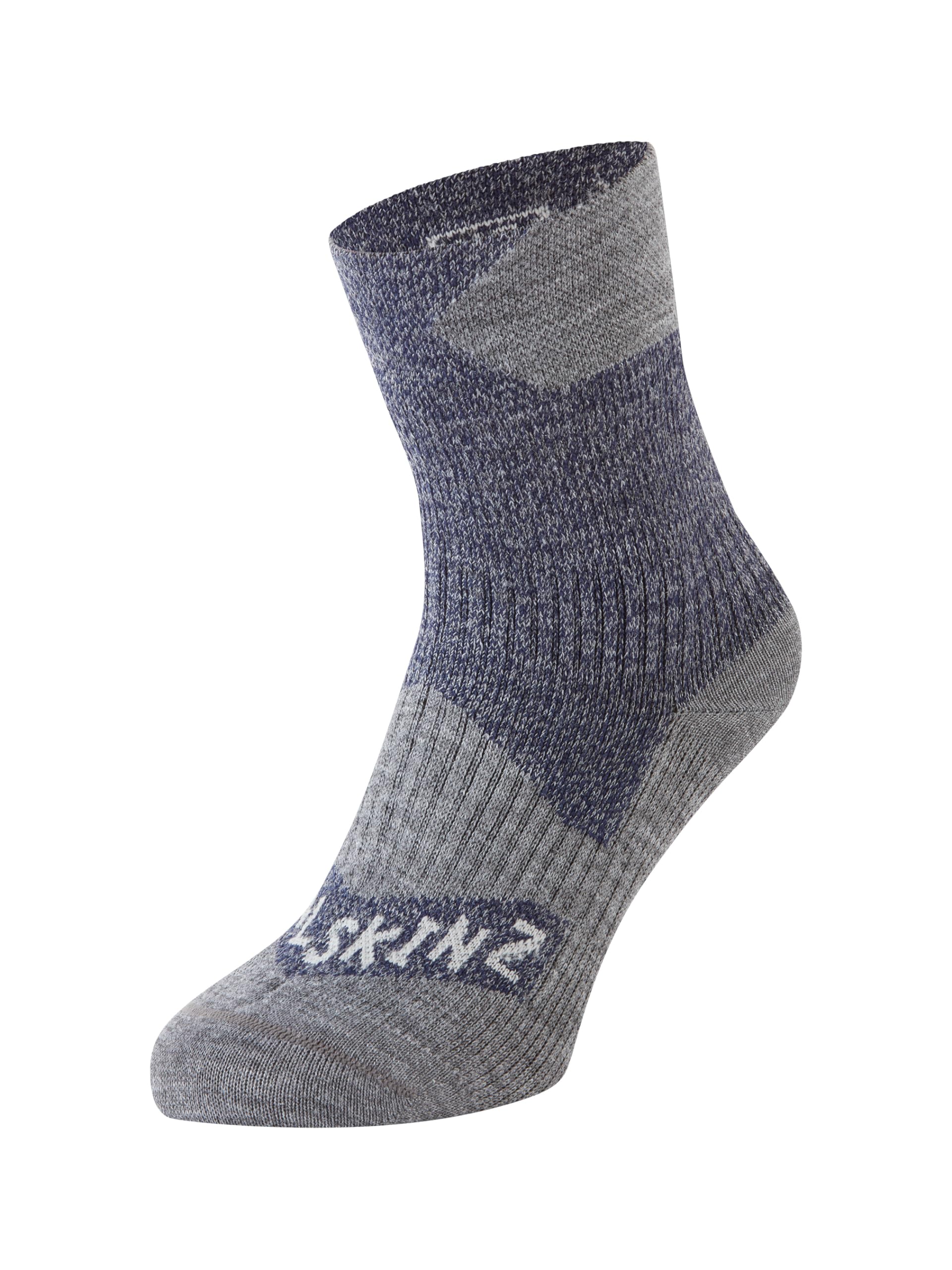 SEALSKINZ Womens Length Bircham Waterproof All Weather Ankle Sock, Navy Blue/Grey Marl, Medium US