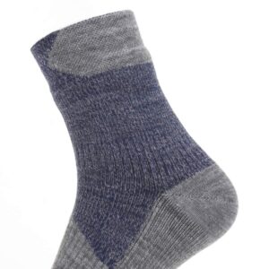 SEALSKINZ Womens Length Bircham Waterproof All Weather Ankle Sock, Navy Blue/Grey Marl, Medium US