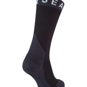 SEALSKINZ Unisex Waterproof Extreme Cold Weather Mid Length Sock, Black/Grey/White, Large