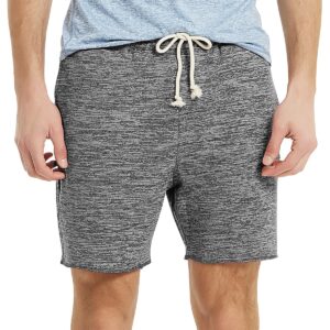 zengjo sweat shorts men 6 inch drawstring with pockets(marled black,m)