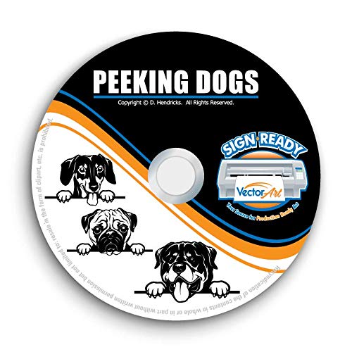 Peeking Dog Clipart-Vector Clip Art-Vinyl Cutter Plotter Images-T-Shirt Graphics CD