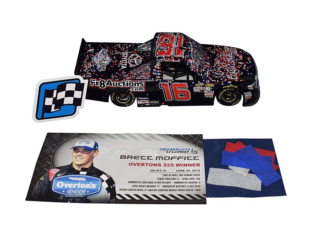 AUTOGRAPHED 2018 Brett Moffitt #16 FR8 Auctions CHICAGOLAND WIN (Raced Version) Truck Series Signed Lionel 1/24 NASCAR Diecast with COA (#276 of only 505 produced!)