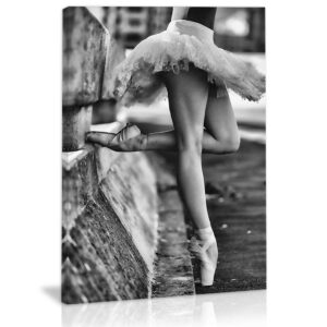 black and white ballet dance girl wall art decor canvas painting kitchen prints pictures for home living dining room