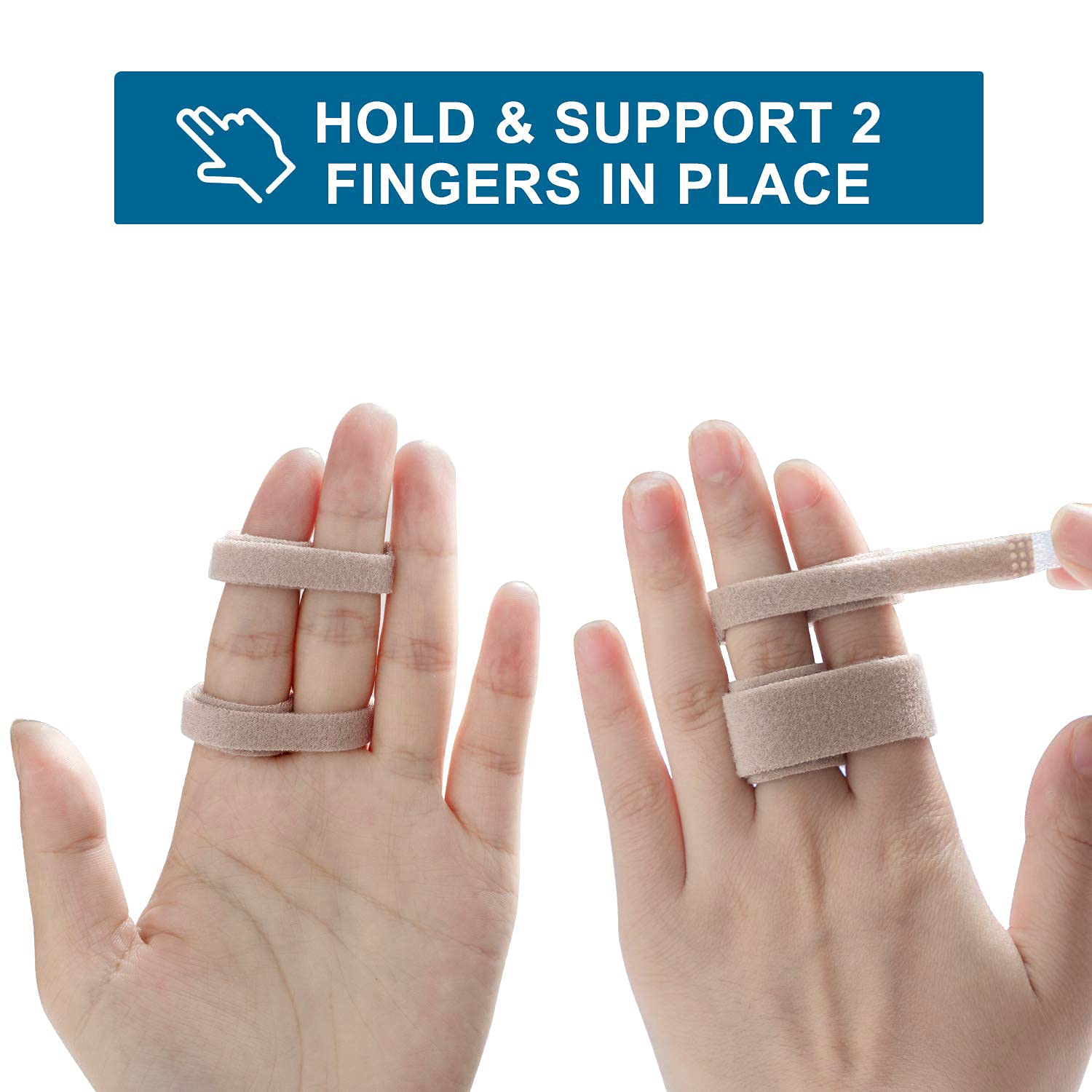 Finger Buddy Wraps, 12 PCS Finger Loops Tapes for Broken, Jammed, Swollen Finger or Dislocated Joint, Splints Brace for Pinky Ring Middle Index Trigger Finger, Toe Strap Bandage