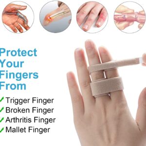 Finger Buddy Wraps, 12 PCS Finger Loops Tapes for Broken, Jammed, Swollen Finger or Dislocated Joint, Splints Brace for Pinky Ring Middle Index Trigger Finger, Toe Strap Bandage