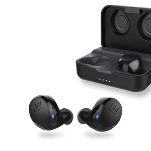 mee audio x10 truly wireless in-ear headphones with ergonomic design, ipx5 sweat resistance, and 4.5 hours battery life (23 hours with included compact charging case) (black)