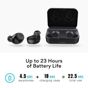 MEE audio X10 Truly Wireless in-Ear Headphones with Ergonomic Design, IPX5 Sweat Resistance, and 4.5 Hours Battery Life (23 Hours with Included Compact Charging case) (Black)