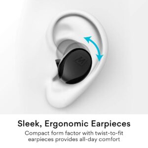 MEE audio X10 Truly Wireless in-Ear Headphones with Ergonomic Design, IPX5 Sweat Resistance, and 4.5 Hours Battery Life (23 Hours with Included Compact Charging case) (Black)