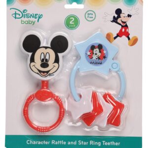 Disney Mickey Mouse Combo Pack Character Rattle & Keyring Teether, Mickey