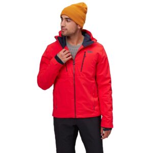 helly-hansen men's alpha 3.0 waterproof insulated ski jacket, 222 alert red, x-large