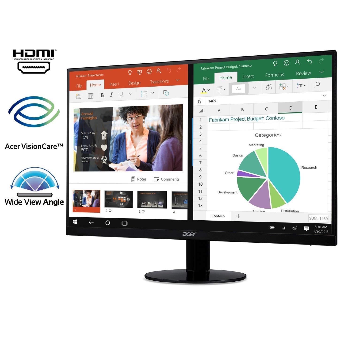 Acer SB220Q 21.5inch Widescreen Monitor Display Full HD (1920 x 1080) 75Hz 4 ms GTG (Renewed)