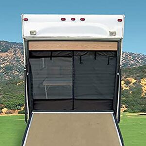 universal add-a-wall xl black (98w x 98t) | roll-up screen door privacy wall addition for motorhomes & rvs | vinyl material with charcoal color screening | cargo bay door mount