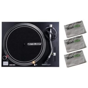 reloop rp-1000-mk2 belt drive turntable w/polish cloth 3 pack