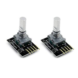 devmo 2pcs ky-040 rotary encoder module brick sensor development board compatible with ar-duino raspberry pi smt32 development board