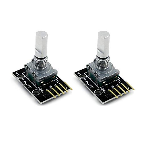 DEVMO 2PCS KY-040 Rotary Encoder Module Brick Sensor Development Board Compatible with Ar-duino Raspberry Pi SMT32 Development Board