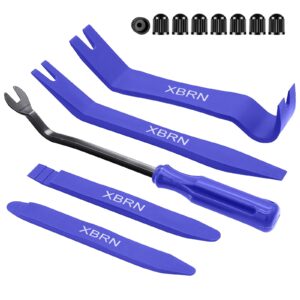 xbrn auto trim removal tool kit,13 pcs car panel door window tools kit,auto clip fastener remover pry tool set blue