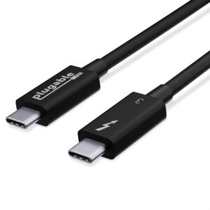 plugable thunderbolt 3 cable 40gbps supports 100w (20v, 5a) charging, 2.6ft / 80cm thunderbolt-certified usb c compatible - driverless