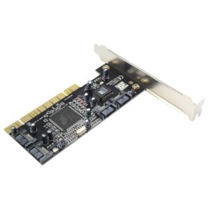 GODSHARK 4 Ports PCI SATA Raid Controller Internal Expansion Card with 2 Sata Cables, PCI to SATA Adapter Converter for Desktop PC Support HDD SSD