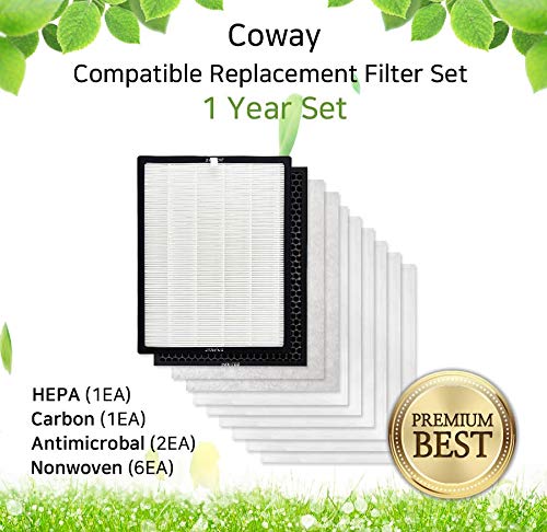 Coway AP-1005AH / AP-1004AH Air Purifier Filter Compatible Replacement 1 Year Set